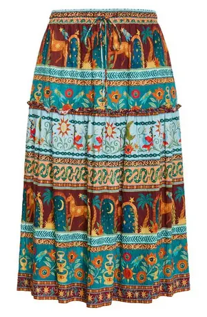 City Chic Print Maxi Skirt
