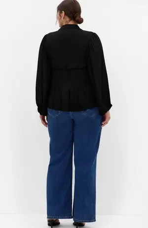 City Chic Piper Puff Shoulder Shirt