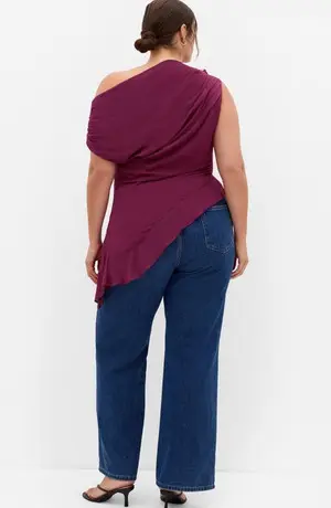 City Chic Kylie One-shoulder Asymmetric Ruffle Top