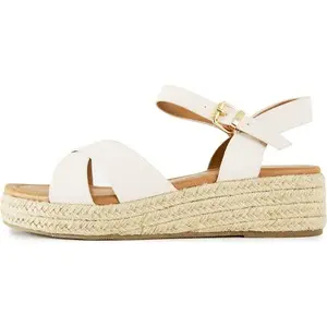 V.GAN LONDON Pekoe Espadrille Ankle Strap Sandals - Cream
