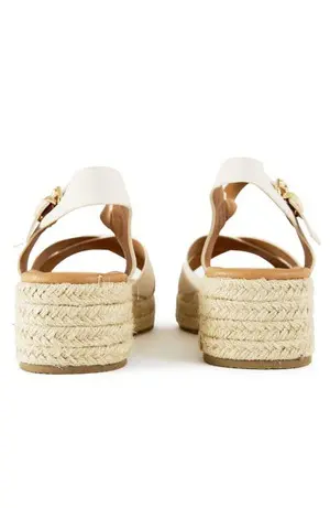 V.GAN LONDON Pekoe Espadrille Ankle Strap Sandals - Cream