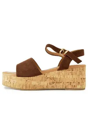 V.GAN LONDON V.gan Womens Gotu Wedge Cork Sandals Brown