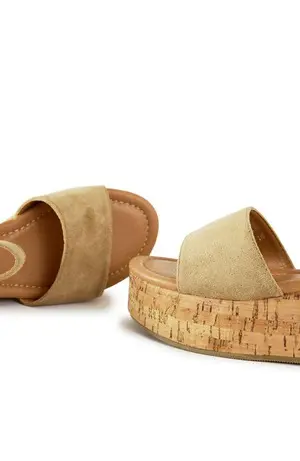 V.GAN LONDON V.gan Gotu Wedge Cork Sandals - Natural