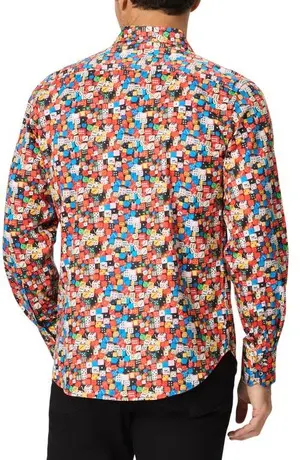 Robert Graham Snake Eyes Long Sleeve Stretch Cotton Button Up Shirt