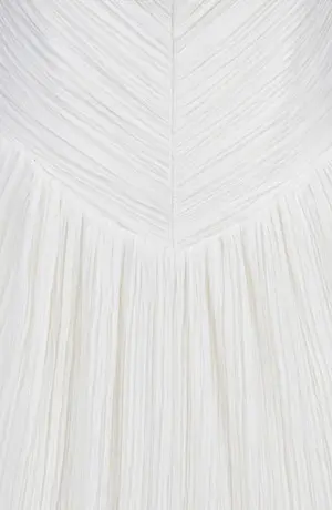 House Of Cb Valeriana Strapless Pleated Gown - White