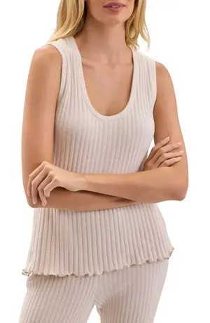 Barefoot Dreams Cozychic Ultra Lite Petal Edge Rib Tank - Sand Dune