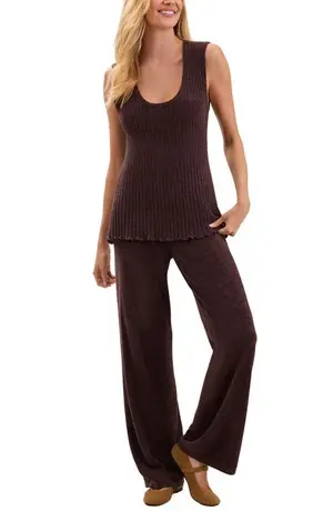 Barefoot Dreams Cozychic Ultra Lite Petal Edge Rib Tank - Umber
