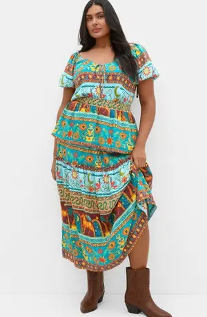City Chic Amaria Print Top