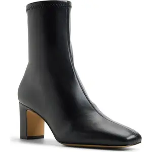 Aldo Kayia Faux Leather Ankle Bootie With Block Heel - Black