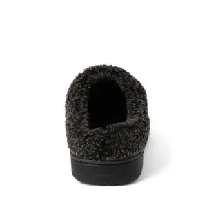 DEARFOAMS Microsuede Clog Slippers - Grey Plaid