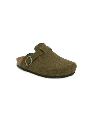 CELTIC & CO. Felt Flatform Clogs - Khaki