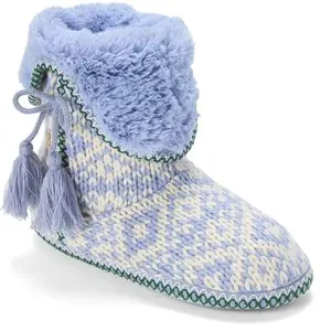 DEARFOAMS Becky Knit Bootie Slippers Eventide