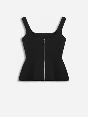 NOCTURNE Boned Square Neck Peplum Bustier Top