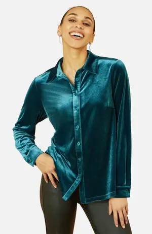 YUMI Velvet Relaxed Fit Shirt