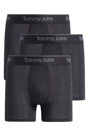 Tommy John 4-pack Second Skin Luxe Rib Boxer Briefs - Black