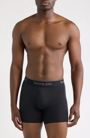 Tommy John 4-pack Second Skin Luxe Rib Boxer Briefs - Black