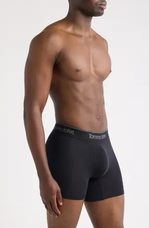 Tommy John 4-pack Second Skin Luxe Rib Boxer Briefs - Black