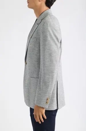JACK VICTOR Hampton Textured Wool Blend Sport Coat - Light Grey