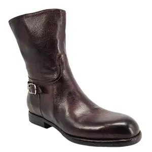 MADISON MAISON Leather Side Zip Mid Calf Boot - Brown