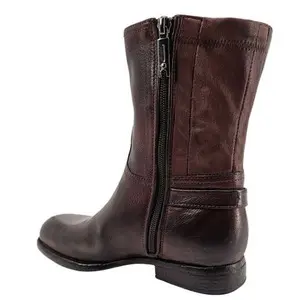 MADISON MAISON Leather Side Zip Mid Calf Boot - Brown