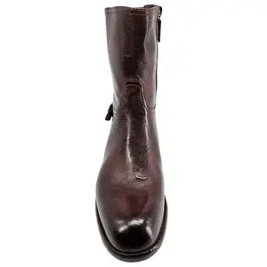 MADISON MAISON Leather Side Zip Mid Calf Boot - Brown