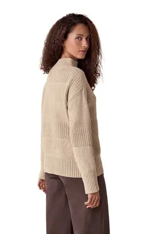 CELTIC & CO. Multi Stitch Funnel Neck Sweater