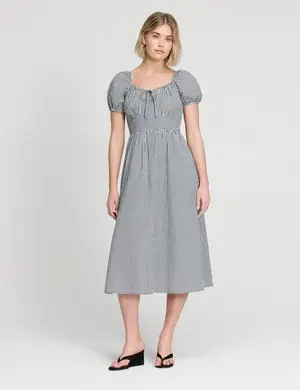 FINERY LONDON Kaitlyn Cotton Gingham Midi Dress