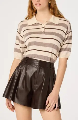 Astr The Label Atherton Faux Leather Shorts