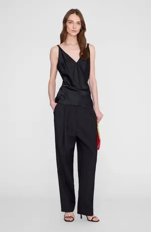 ANINE BING Blanca Satin Camisole - Black