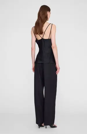 ANINE BING Blanca Satin Camisole - Black