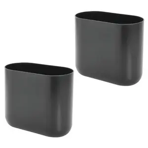IDESIGN Slim Plastic Bathroom Trash Can 2-pack