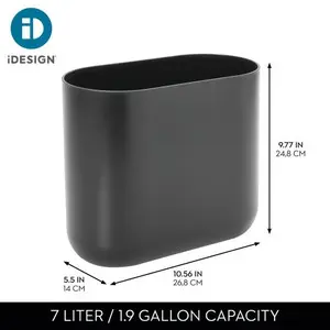 IDESIGN Slim Plastic Bathroom Trash Can 2-pack