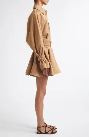 Zimmermann Valiant Long Sleeve Cotton Drill Minidress
