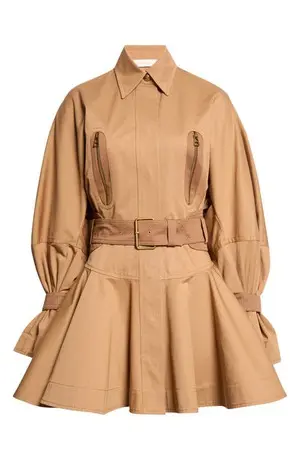 Zimmermann Valiant Long Sleeve Cotton Drill Minidress