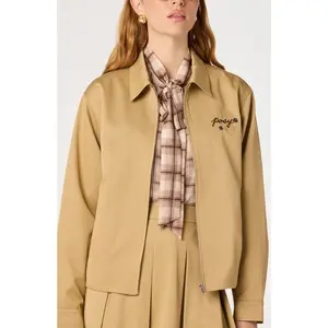 Astr The Label Alice Embroidered Cotton Blend Jacket