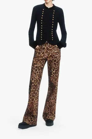 Anna Sui Leopard Denim Jeans