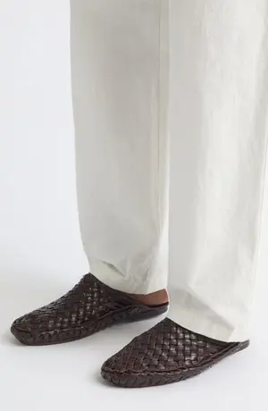 THE ROW Woven Leather Flat Mule
