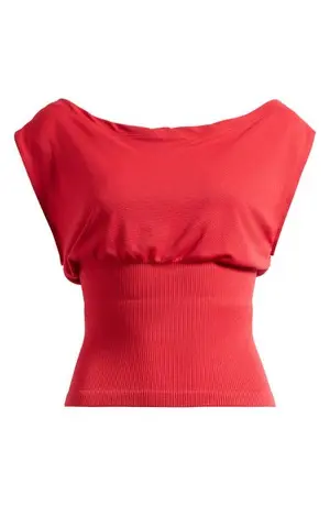 IETS FRANS Off The Shoulder Seamless Top - Red