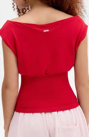 IETS FRANS Off The Shoulder Seamless Top - Red