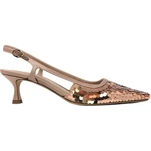 MADISON MAISON Sequence Snip Toe Slingback Heel Gold
