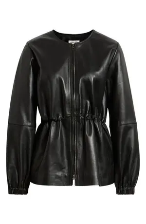 Nordstrom Cinch Waist Leather Jacket