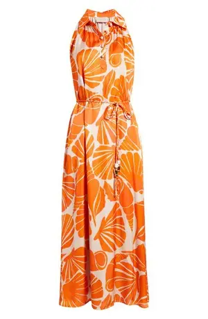 CIEBON Elmo Shell Print Midi Dress