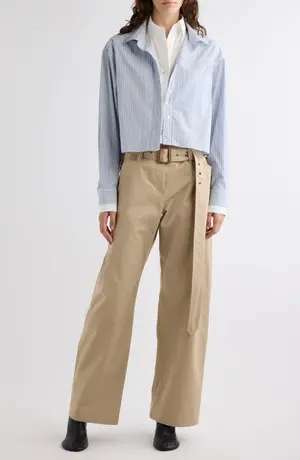 Acne Studios Soubla Striped Cropped Cotton Shirt
