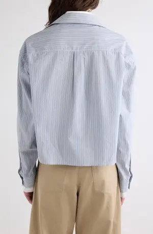 Acne Studios Soubla Striped Cropped Cotton Shirt