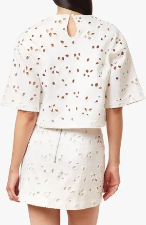 Habitual Embroidered Eyelet Crop Top