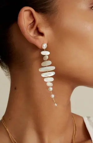 Chan Luu Mizumi Mother-of-pearl Drop Earrings