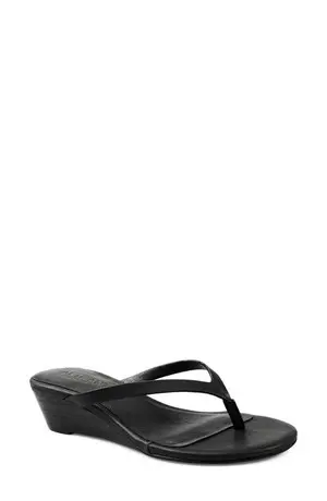 ZIGI Hacienda Leather Wedge Sandal - Black Leather