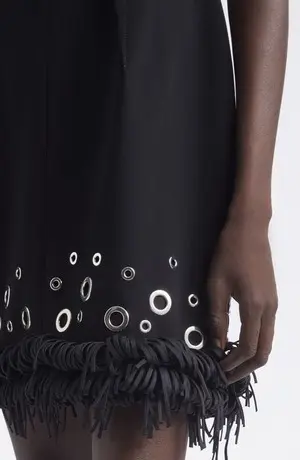 Proenza Schouler Grazziela Grommet Fringe Hem Minidress