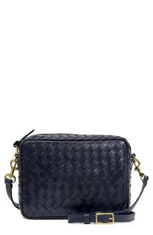 Clare V. Midi Sac Woven Leather Crossbody Bag - Twilight