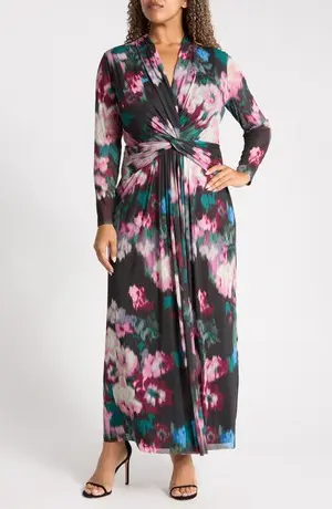 Anne Klein Twist Front Maxi Dress
